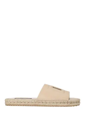 Dolce & Gabbana Calfskin Espadrille Sliders - Beige