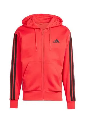 Adidas Essentials 3-stripes Fleece Hoodie - Pure Ruby / Black