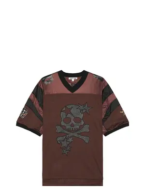 JADED LONDON Skull Sports Jersey - Brown