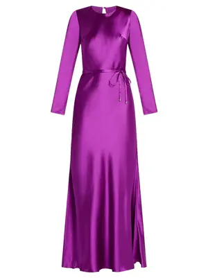 Monique Lhuillier Tied-waist Maxi Dress - Purple