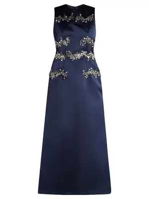 Dice Kayek Rhinestone-embellished A-line Dress - Blue