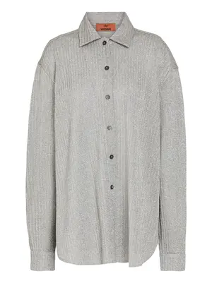 Missoni Metallic Crochet-knit Cotton-blend Shirt - Gray