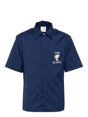 Casablanca Embroidered Logo Shirt - Blue