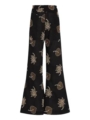 BRIGITTE Name' Floral-print Trousers - Black