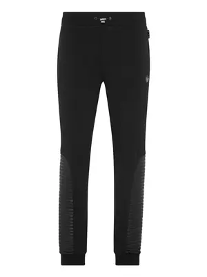 Philipp Plein Leather-inserts Track Pants - Black