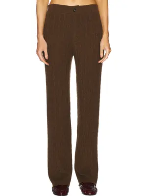Guest In Residence Cashmere Cable Trouser - Chestnut