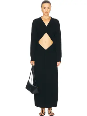 Christopher Esber Twist Disconnect Cashmere Dress - Black