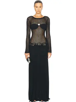 Christopher Esber Grafted Long Sleeve Dress - Black