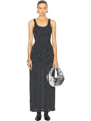 Rabanne Polka Dot Maxi Dress - Small Black Dots