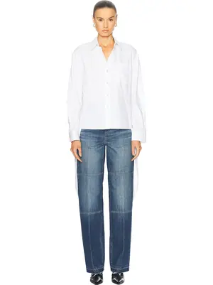 Helmut Lang Long Sleeve Button Up Top - White