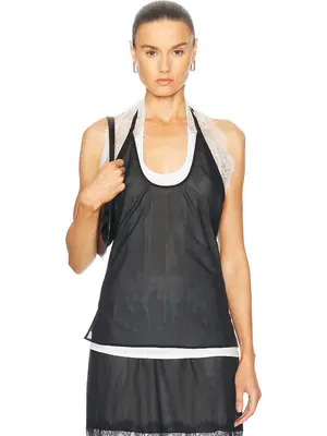 Helmut Lang Lace Camisole Top - Black