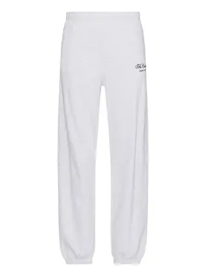 SPORTY & RICH X Hotel Carlyle Script Sweatpant In Light Grey - Heather Gray