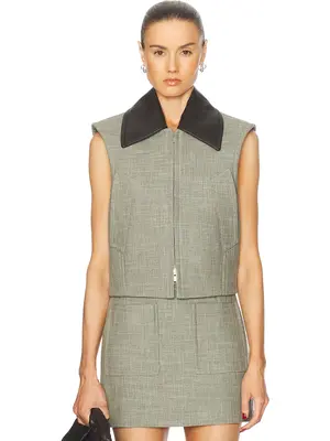 Bottega Veneta Vest Top - Green  Fennel  & White