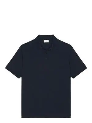 Saint Laurent Pique Polo In Blue - Marine