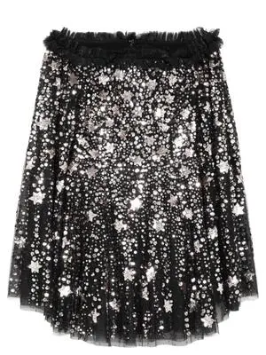 NEEDLE & THREAD Shooting Stars Mini Dress - Black