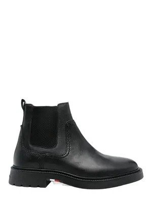 Tommy Hilfiger Leather Chelsea Boots - Black