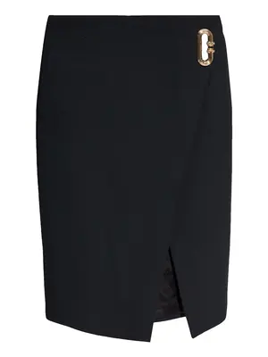 Casablanca Logo-plaque Wrap Skirt - Black