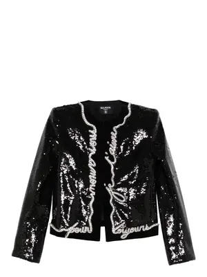Balmain Love Letter-print Jacket - Black