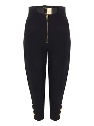 Elisabetta Franchi Belted Trousers - Black