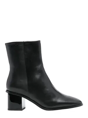 Calvin Klein 50mm Leather Square-toe Ankle Boots - Black