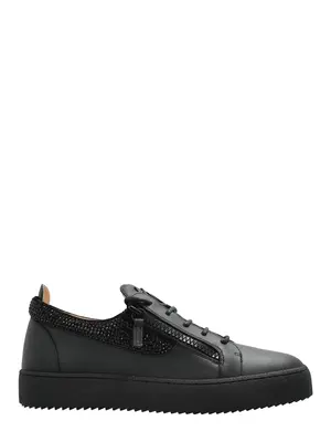 GIUSEPPE ZANOTTI Frankie Double-zip Low-top Sneakers - Black