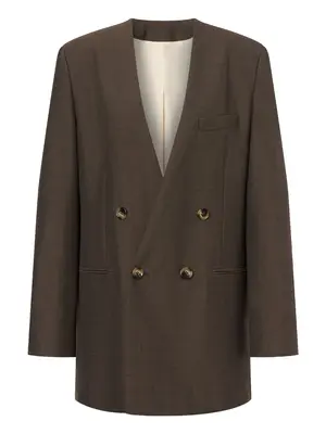 Philosophy Di Lorenzo Serafini Lapeless Double-breasted Blazer - Brown