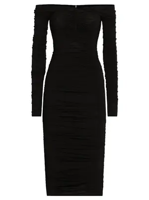 Dolce & Gabbana Ruched Midi Dress - Black