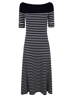 Ralph Lauren Striped Midi Dress - Blue