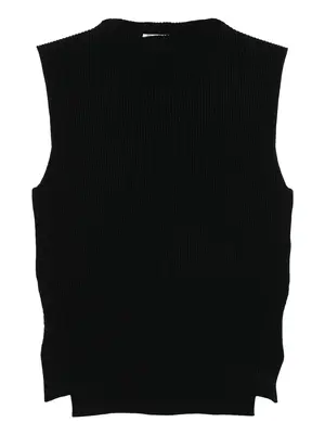 Victoria Beckham Ribbed-knit Vest - Black