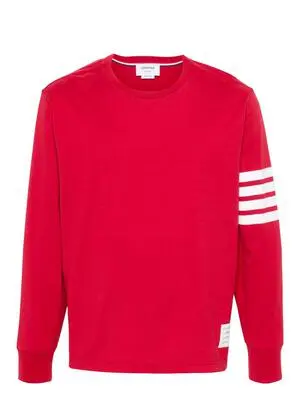 Thom Browne 4-bar Stripe Cotton T-shirt - Red