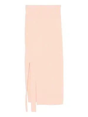 Victoria Beckham Ribbed-knit Maxi Skirt - Pink