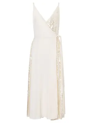Philosophy Di Lorenzo Serafini Sequin-embellished Wrap Dress - Neutrals