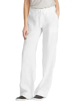Ralph Lauren Wide Leg Linen Pants - White