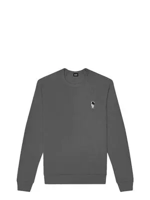 DALIX Dalix Astronaut Fleece Raglan Sweatshirt Asphalt Gray