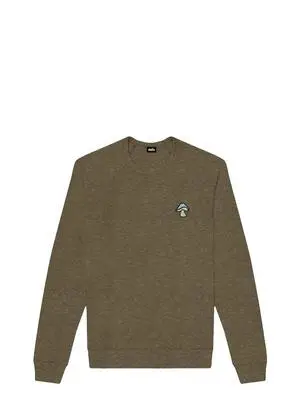 DALIX Mushroom Fleece Crewneck Sweatshirt - Heather Olive