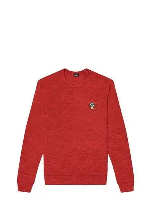 DALIX Dalix Mushroom Fleece Crewneck Sweatshirt Heather Red