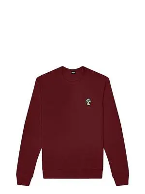 DALIX Dalix Mushroom Fleece Crewneck Sweatshirt Maroon