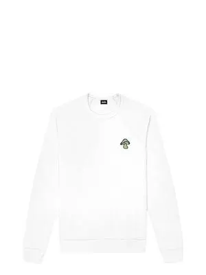 DALIX Mushroom Fleece Crewneck Sweatshirt - White