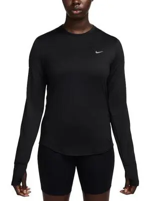 Nike Swift Dri-fit Uv Running Top - Black/reflective Silver
