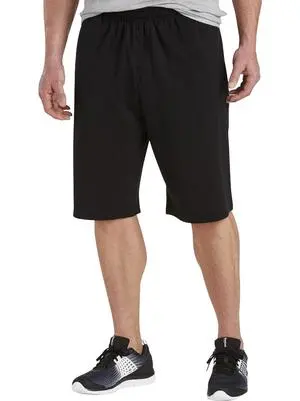 HARBOR BAY BY DXL Big & Tall Pull-on Knit Shorts - Black