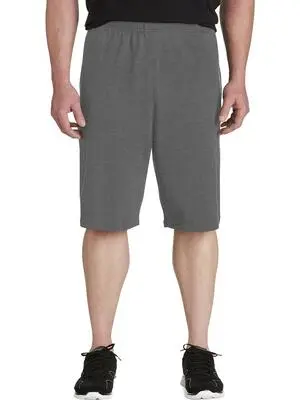 HARBOR BAY BY DXL Big & Tall Pull-on Knit Shorts - Granite Heather