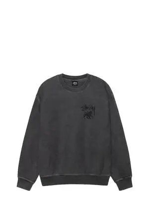 StÜssy Rasta Lion Pigment Dyed Crew - Black