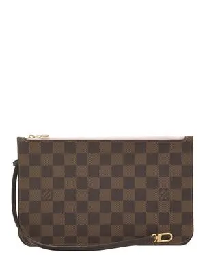 LOUIS VUITTON Damier Ebene Neverfull Pouch - Pink
