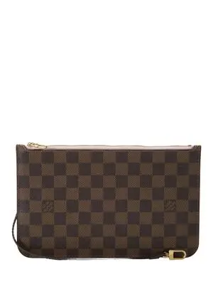 LOUIS VUITTON Damier Ebene Neverfull Pouch - Pink
