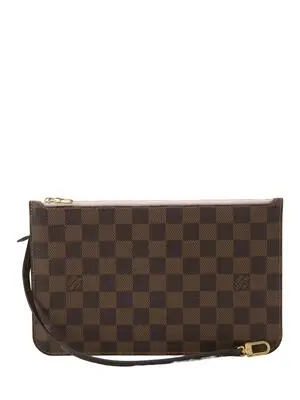 LOUIS VUITTON Damier Ebene Neverfull Pouch - Pink