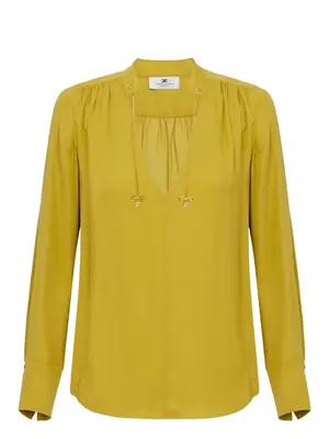 ELISABETTA FRANCHI Elisabetta Franchi Logo-charm Georgette Blouse
