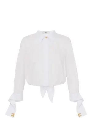Elisabetta Franchi Rhinestone-embellished Poplin Shirt - White