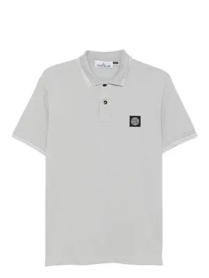 Stone Island Compass-patch Polo Shirt - Grey