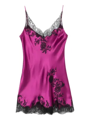 Carine Gilson Lace-detail Slip Dress - Purple