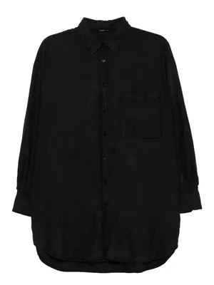 Transit Spread Collar Shirt - Black